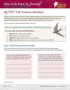 How to be Kind to Yourself | PACT 4 Step Worksheet | Fierce Kindness